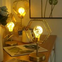 China 23*10.5*29cm Hollow Star Shape Night Light  Wrought Iron Bedside Lamp for sale