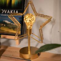 China 23*10.5*29cm Hollow Star Shape Night Light  Wrought Iron Bedside Lamp for sale