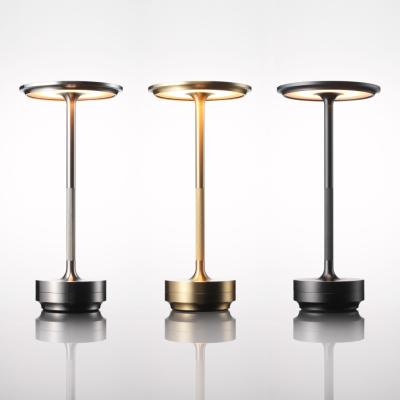 China Home Decor USB Rechargeable Dimmer Touch Aluminum LED Table lamp For Restaurant for sale
