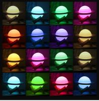 China 16 Colors LED Moon Lamp Lighting , 3D Printing USB Rechargeable Night Light for sale