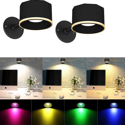 China RGB Reading Rechargeable Bedside Lamp , Wireless Magnetic Wall Light With Remote for sale
