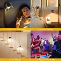 China RGB Reading Rechargeable Bedside Lamp , Wireless Magnetic Wall Light With Remote for sale
