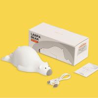 China Gift Led Children Sleeping Night Light Rechargeable Silicone Squishy Bear Desktop for sale