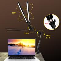 China 24W Table Lamp with Clamp Folding Swing Arm Double Heads led Desk Lamp for sale