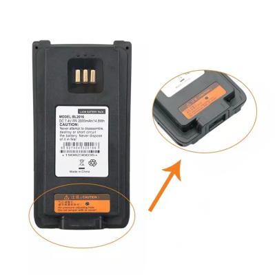 China Hytera BL2016 Replacement Battery 2000mAh 7.4V Li-Ion for PD985 PD985U Walkie Talkie for sale