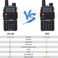 China Baofeng UV-5RX Tri-band 5W Handheld Ham Radio 128 Channel Long Range Walkie Talkie Black for sale