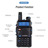 China Baofeng UV-5RX Tri-band 5W Handheld Ham Radio 128 Channel Long Range Walkie Talkie Black for sale