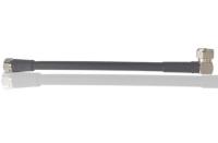 China RF 1/2 Feeder Cable 4.3-10 Male to Male Right Angle to Straight 50 Ohm DC-3GHz for sale