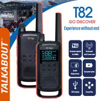 China MSTAR T82 Easy Pairing Walkie Talkie Dual Power USB Charging IPX6 Water Resistant 20 Channel 409MHz for sale