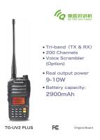 China QuanSheng TG-UV2 PLUS Dual Band Two Way Radio 136-174MHz 400-470MHz 200 Channels IPX5 for sale