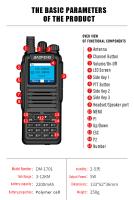 China Baofeng DM-1701 DMR Walkie Talkie UV Dual Band Digital Analog Two Way Radio 136-174MHz 400-480MHz for sale