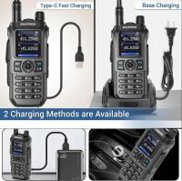 China BAOFENG UV-21R 6W Tri-Band Ham Radio 1.77in Color Screen NOAA 999CH Long-Range Walkie Talkie for sale