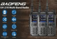 China BAOFENG UV-21R 6W Tri-Band Ham Radio 1.77in Color Screen NOAA 999CH Long-Range Walkie Talkie for sale