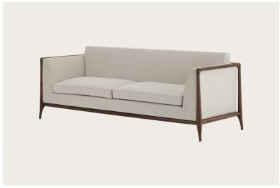China Five Star Hotel Lobby Furniture Beige Upholstered Couch Sofa Anti Scratch for sale