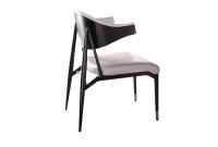 China 590*607mm Hotel Restaurant Furniture ODM Black And White Leather Dining Chairs With Arms for sale