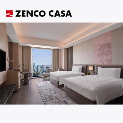 China Hotel Modern Style Bedroom Furniture Set With Two Bed Size 1500*2000mm for sale