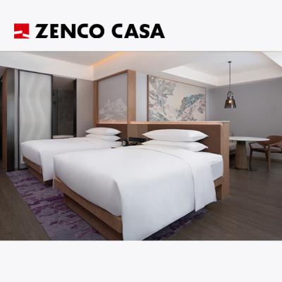 China Modern Style Hotel Twin Bedroom Furniture Set Size 1800*1500*320mm for sale