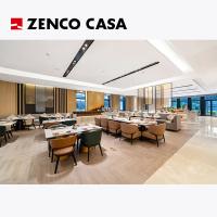China Hotel Restaurant Furniture High-End Custom Leather Dining Chairs And Marble Dining Table Combination for sale