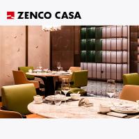 China Hotel Restaurant Furniture Includes Marble Round Table And Leather Dining Chairs for sale