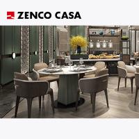 China Hotel Restaurant Furniture Set Includes Leather Dining Chair And Marble Round Dining Table for sale