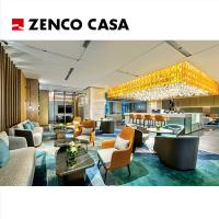 China Five-Star Hotel Lobby Furniture Set Customization Project Including Double Sofa And Combination Coffee Table for sale