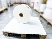 China Self Adhesive Sticker Paper Roll  50 transparent PET acrylic adhesive White Glassine for sale