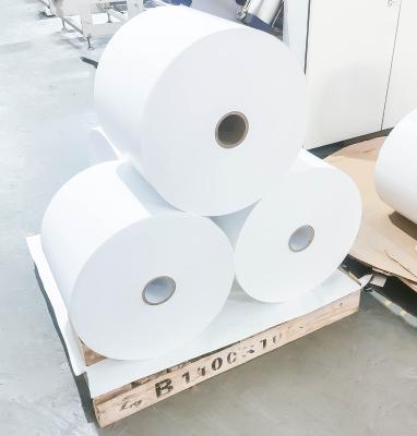 China Hot Melt Glue Self Adhesive Synthetic Paper Roll 75u Surface Thickness Inkjet Matte for sale