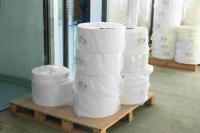China SGS Approval Plain Transparent Label Roll Sticker Synthetic Paper for sale