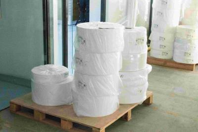 China SGS Approval Plain Transparent Label Roll Sticker Synthetic Paper for sale