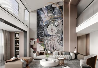 China Artistic Floral Decorative Sintered Stone Slab 900x2700mm for Entrance Hall for sale