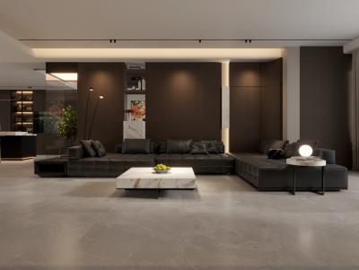 China Milk Coffee Glazed Porcelain Tile 600x600mm Easy Maintenance Fade Resistant Living Room Floor for sale