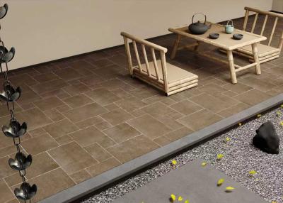 China 20mm Thick Outdoor Limestone Flooring Brick Brown External Tiles for Courtyard for sale