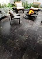 China Black Gold Brick Limestone Garden Tile 20mm Thick Anti Slip Glaze for Outdoor Courtyard for sale
