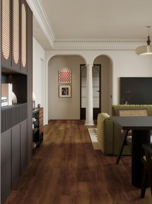 China Black Walnut SPC Luxury Vinyl Flooring 5mm Stain Resistant Non Toxic Odorless Click Lock for sale