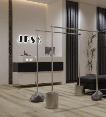 China Light Grey Spc Tiles Flooring Mildew Proof Spc Tile Flooring Easy Cleaning for sale