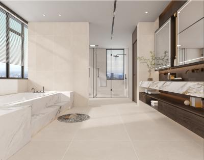 China Moisture Proof Antique Floor Tiles 600x1200mm Polished Beige Customizable for sale