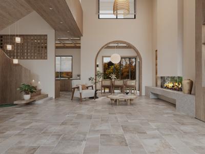 China French Style Limestone Flooring 60x60cm Impact Resistant Moisture Proof Interior Tiles for sale