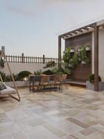 China Beige Limestone Tiles 60x60cm Exterior Courtyard Flooring Durable Anti-Slip for sale