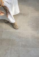 China Beige Limestone Tiles 600x600mm Anti-Slip Exterior Stone for High End Courtyards for sale