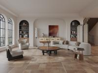 China Rustic Limestone Tiles 60x60cm Antique Stone Pavers for High End Courtyard Decoration for sale