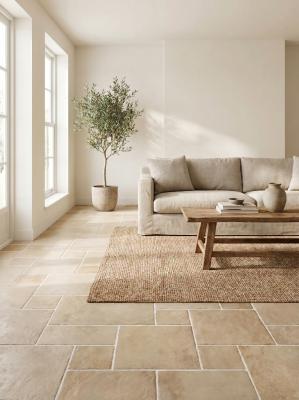 China Curved Edge French Limestone Garden Paving Brick 4 Size Mix Set for sale