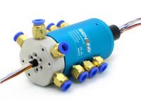 China Lightweight 6 Passage Pneumatic Rotary Coupling Senring Electronics Support G1/8 Port for sale