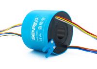 China Through Bore Electrical Rotary Union Slip Ring Rotating Connector 25.4mm 10A for sale