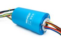 China Through Bore Electrical Rotary Union Slip Ring Rotating Connector 25.4mm 10A for sale