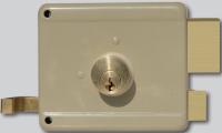 China Brass or Steel Dead Bolt Material Single Cylinder Rim Door Lock for Surface Mounted Installation for sale