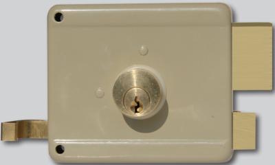China Brass or Steel Dead Bolt Material Single Cylinder Rim Door Lock for Surface Mounted Installation for sale