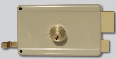China Long Lasting Single Cylinder Rim Door Lock with Included Strike Plate and OEM Finish for sale