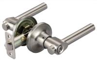China 35mm to 45mm Door Thickness Tubular Lever Lock with Full Lip D-shape 44x57mm Square Strike and PS Passage Function for sale