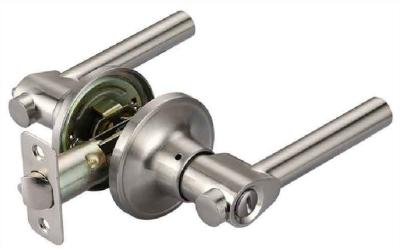 China 35mm to 45mm Door Thickness Tubular Lever Lock with Full Lip D-shape 44x57mm Square Strike and PS Passage Function for sale