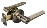 China 35mm to 45mm Door Thickness Tubular Lever Lock with Keyway C4 and AB Finish for sale